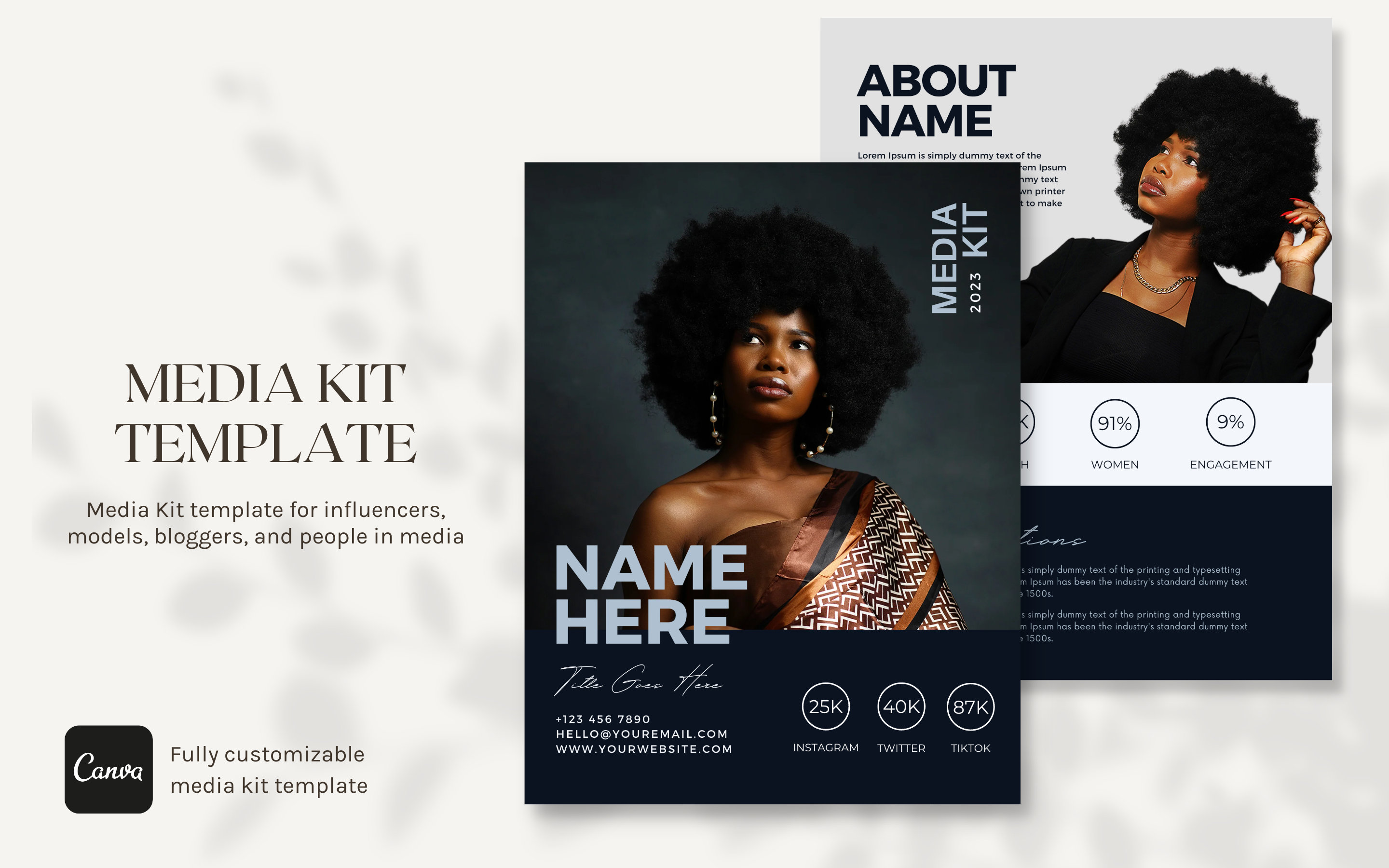 Elegant Media Kit Template: Influencer & Blogger Press Kit (canva) - Etsy