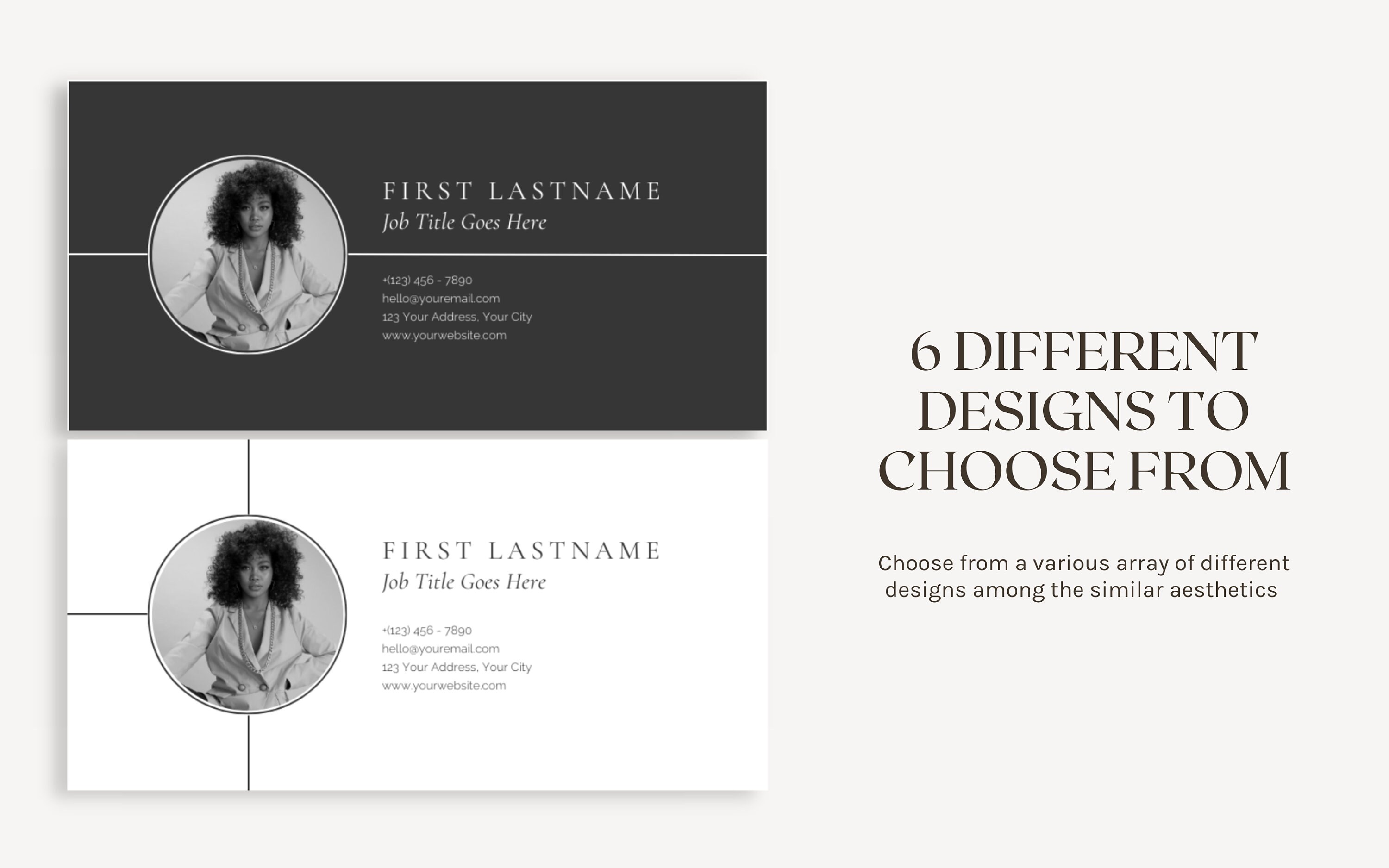 Modern Black & White Email Signature Template Bundle | Canva Template ...