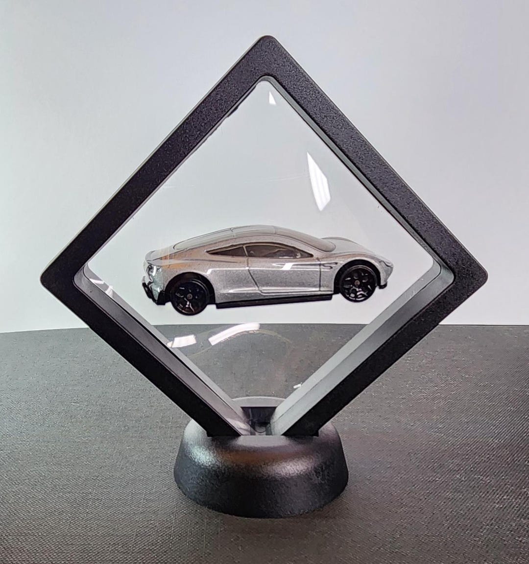 Hot Wheels Tesla Roadster in Floating Display Grey - Etsy