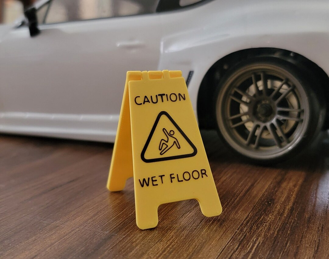 1/10 Scale Wet Floor Sign Diorama Rc Display - Etsy