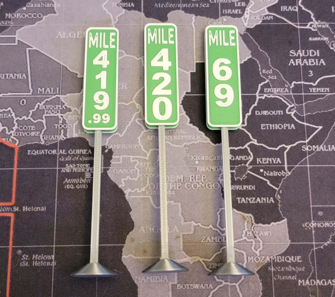 Mile Marker Signs for Scale and Diorama 1/10 - Etsy
