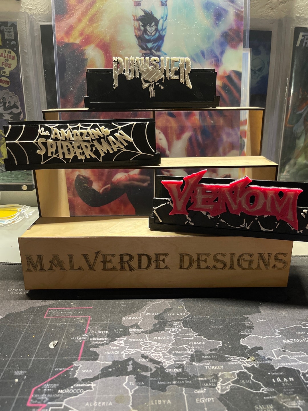Punisher, Spider-man and Venom Stands - Etsy