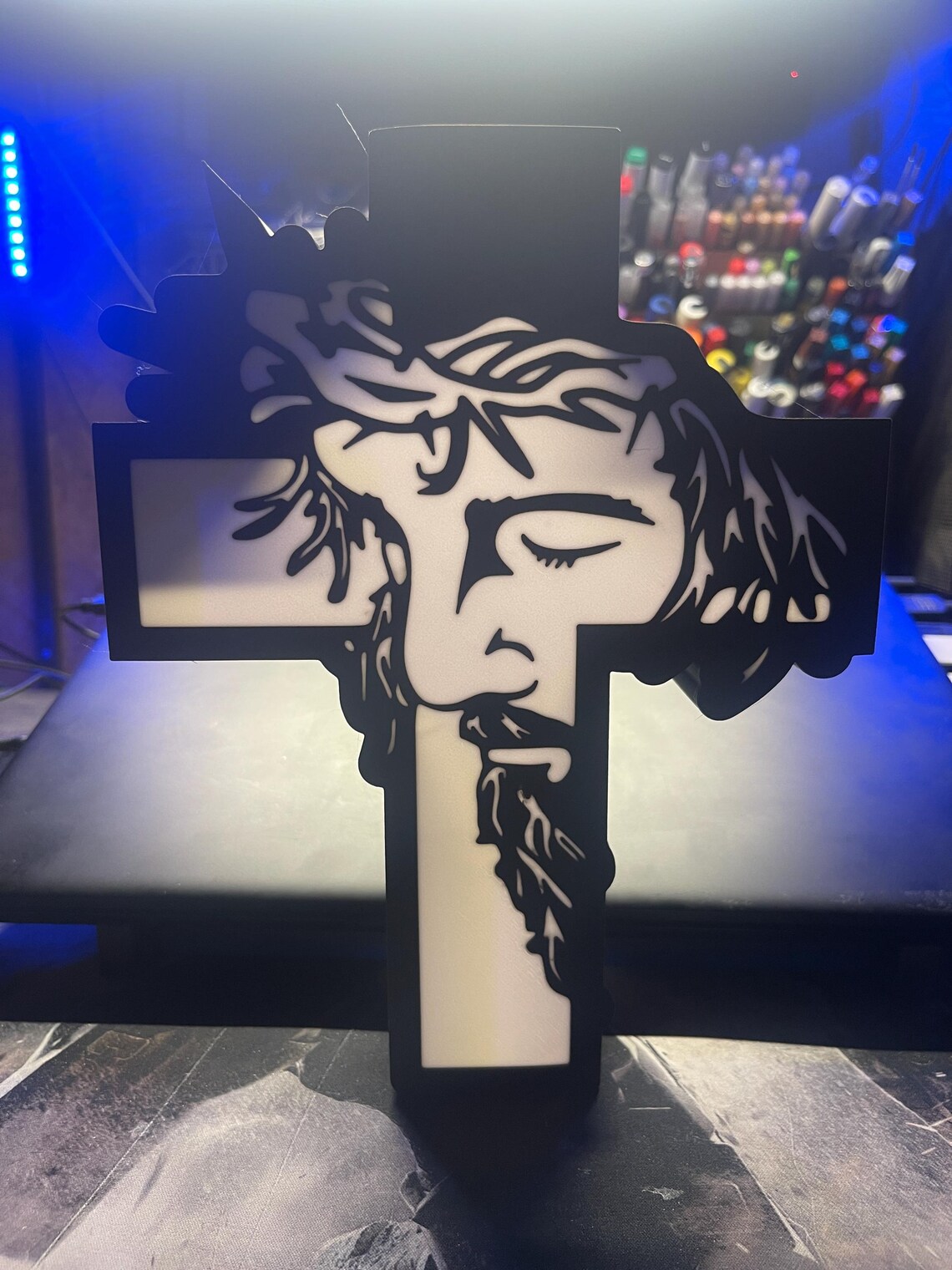 3D Printing STL Light Box Jesus Cross (digital STL and 3MF File) - Etsy