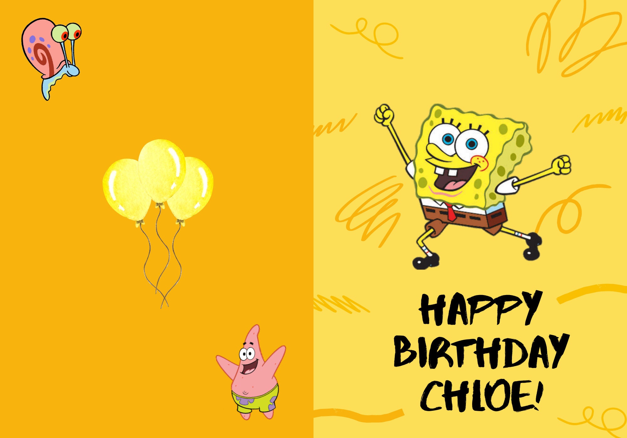 Spongebob Birthday Cards Printable