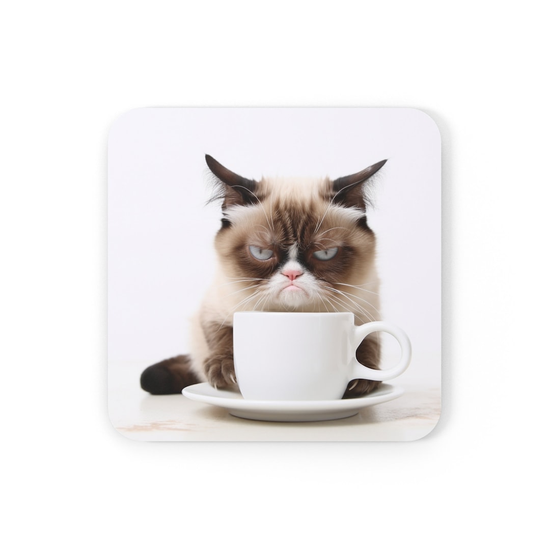 Grumpy Cat Drink Coaster - Etsy