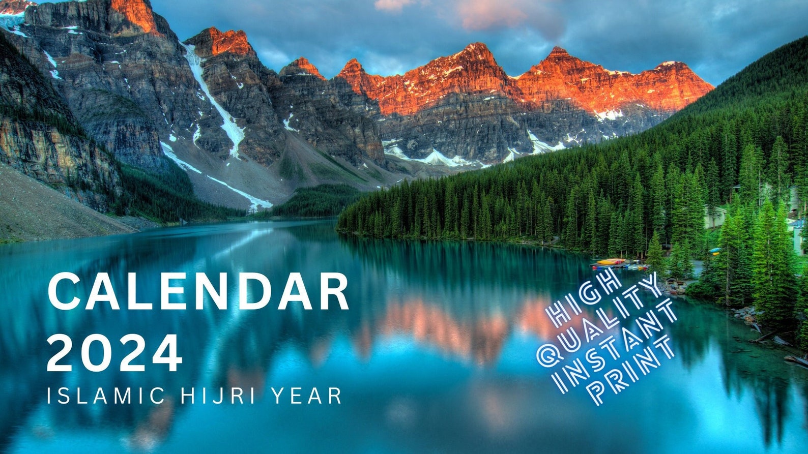 2024 Islamic Mountain Planner Calendar With Hijri Lunar Muslim Key Date ...