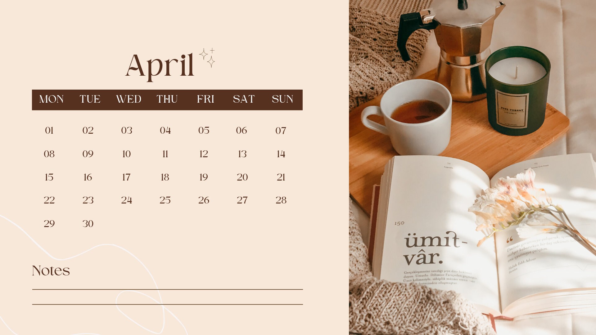 2024 Lifestyle Beauty Calm Break Positive Calendar Coffee |wall |desk ...