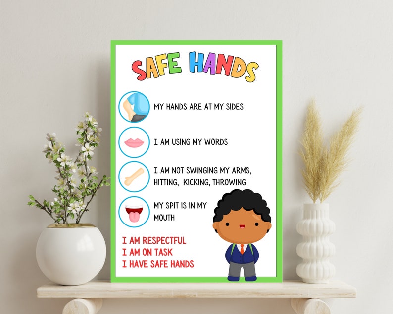 Customizable Safe Hands Poster for Behavior Management at Home - Etsy
