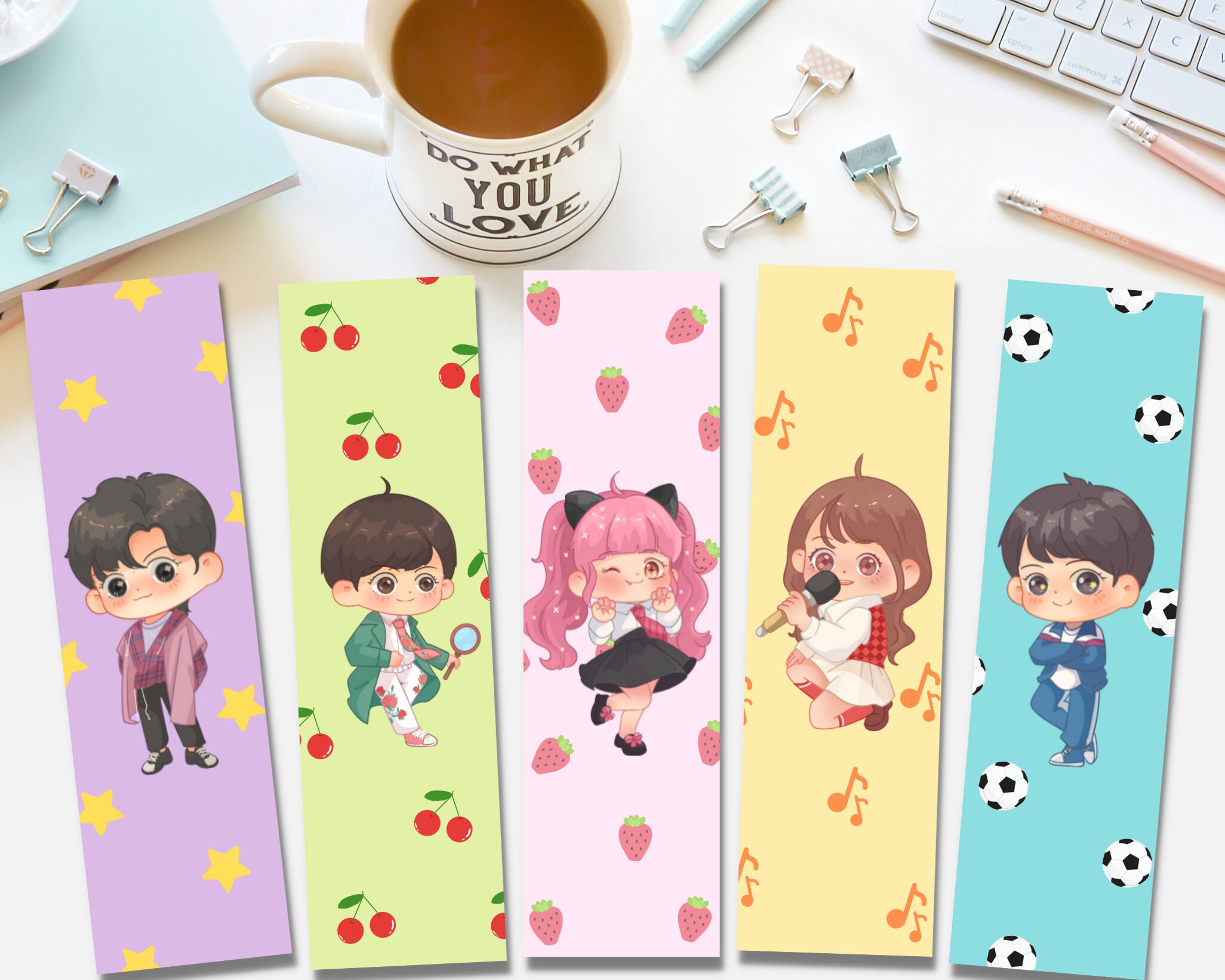 Cute Kawaii Japanese Modern Chibi - Boys and Girls Printable Bookmarks ...
