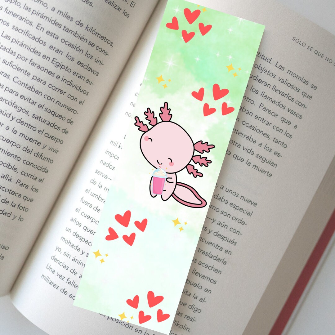 Kawaii Japanese Chibi Axolotl Printable Bookmarks for Kids, Cute ...