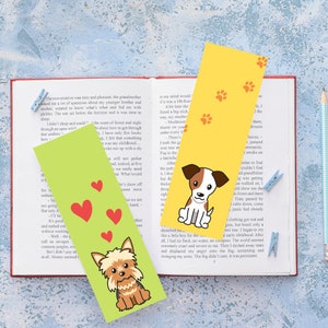 Cute Dog Printable Bookmarks for Kids Bookmark Set Digital Bookmarks ...