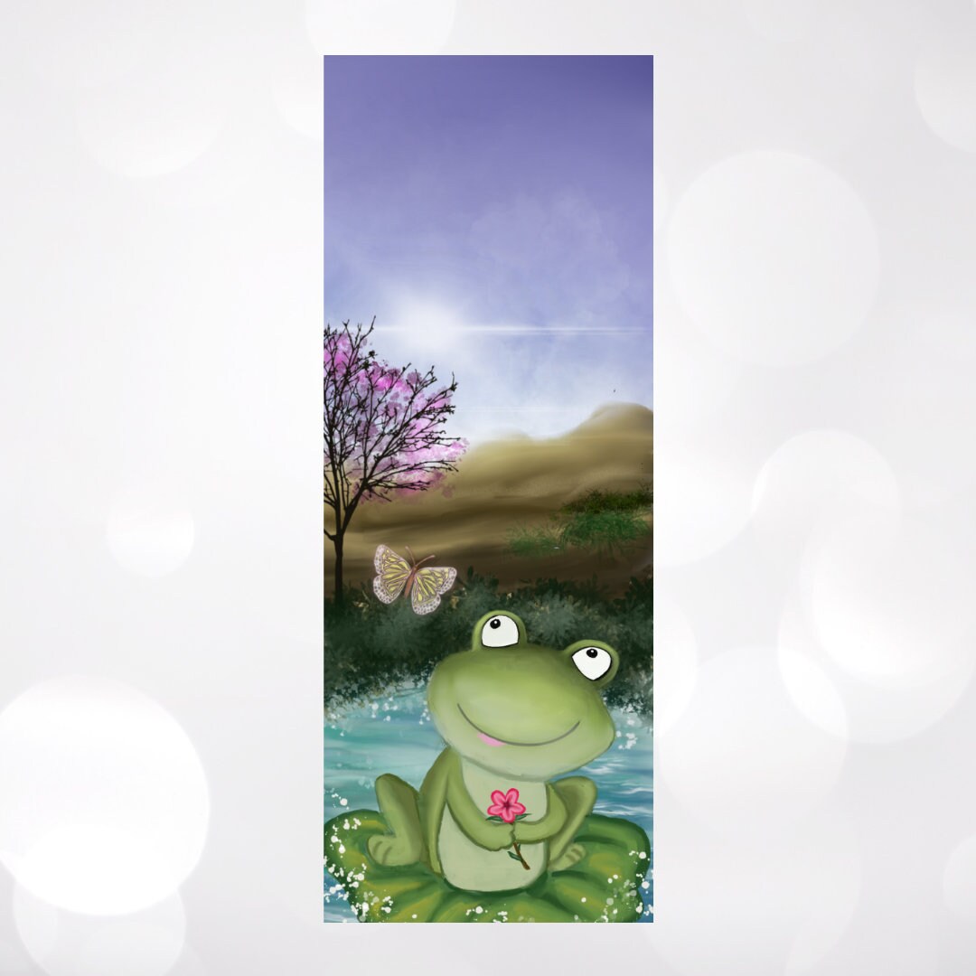 Cute Frog Art Printable Bookmarks Instant Download Set of 4 Gift Idea ...