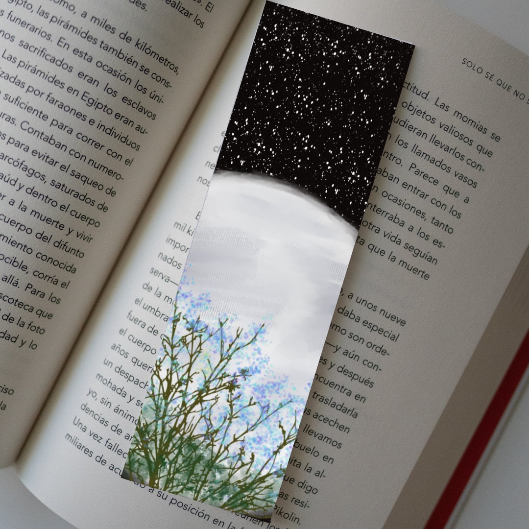 Moonlight Bookmarks Set | Floral Tree Page Markers (digital Download ...