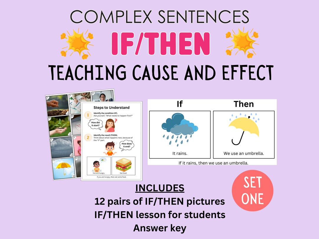 If/then, Complex Sentences, Teaching Cause and Effect, Speech Therapy ...