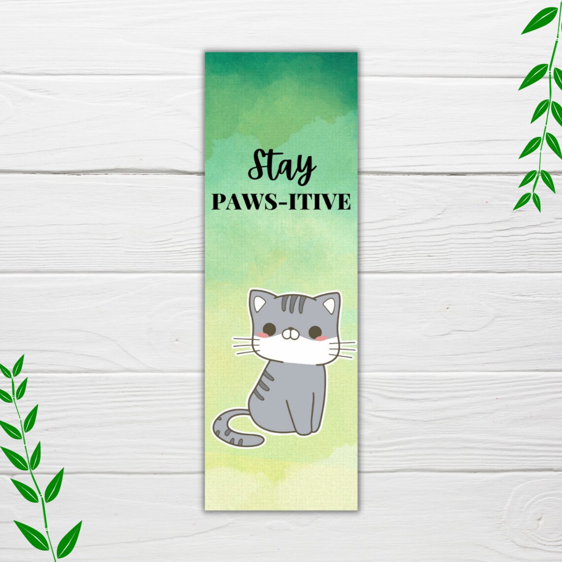 Cute Cats With Motivational Phrases Watercolor Printable Bookmarks ...