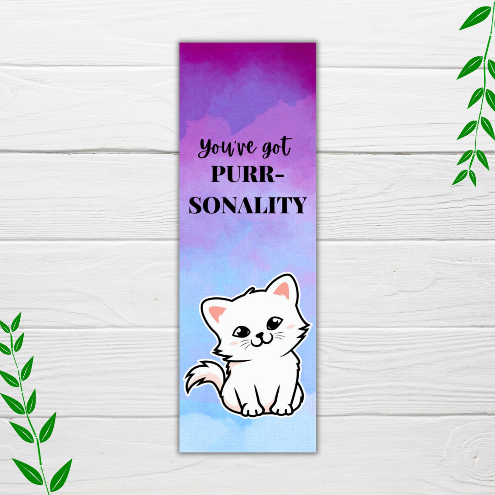 Cute Cats With Motivational Phrases Watercolor Printable Bookmarks ...