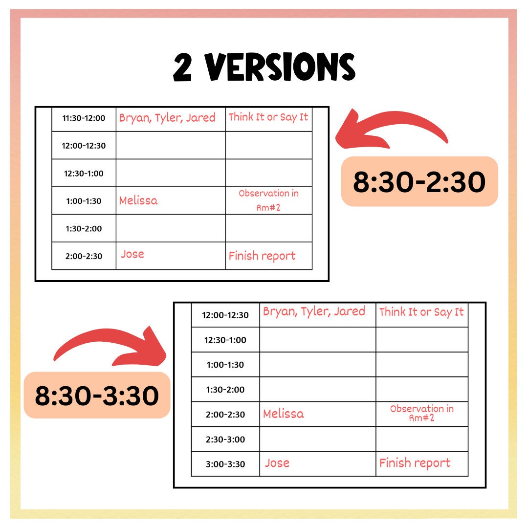 Daily Schedule Organizer, Time-blocking Method, Boost SLP and SLPA ...