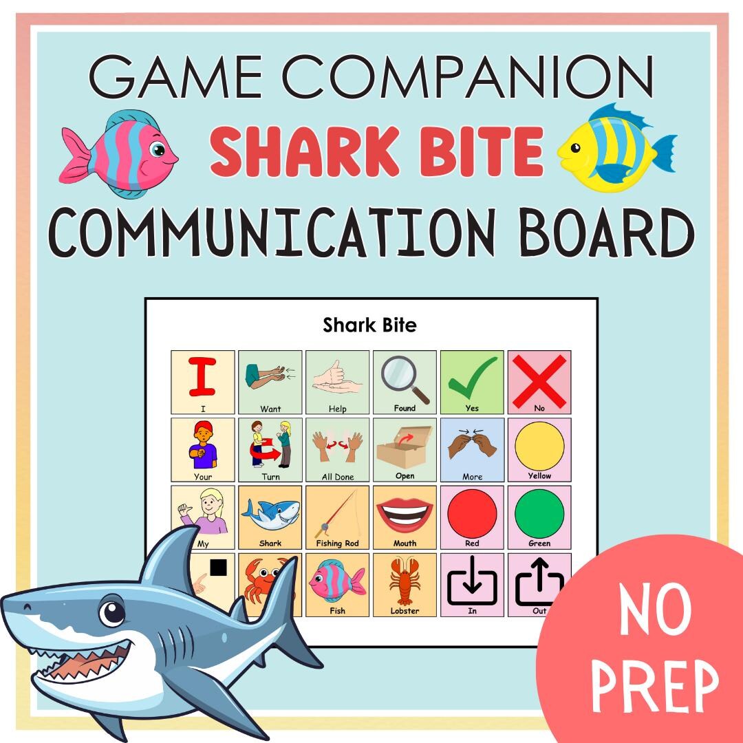 Shark Bite, AAC, Communication Board, Shark Bite Companion, Speech ...