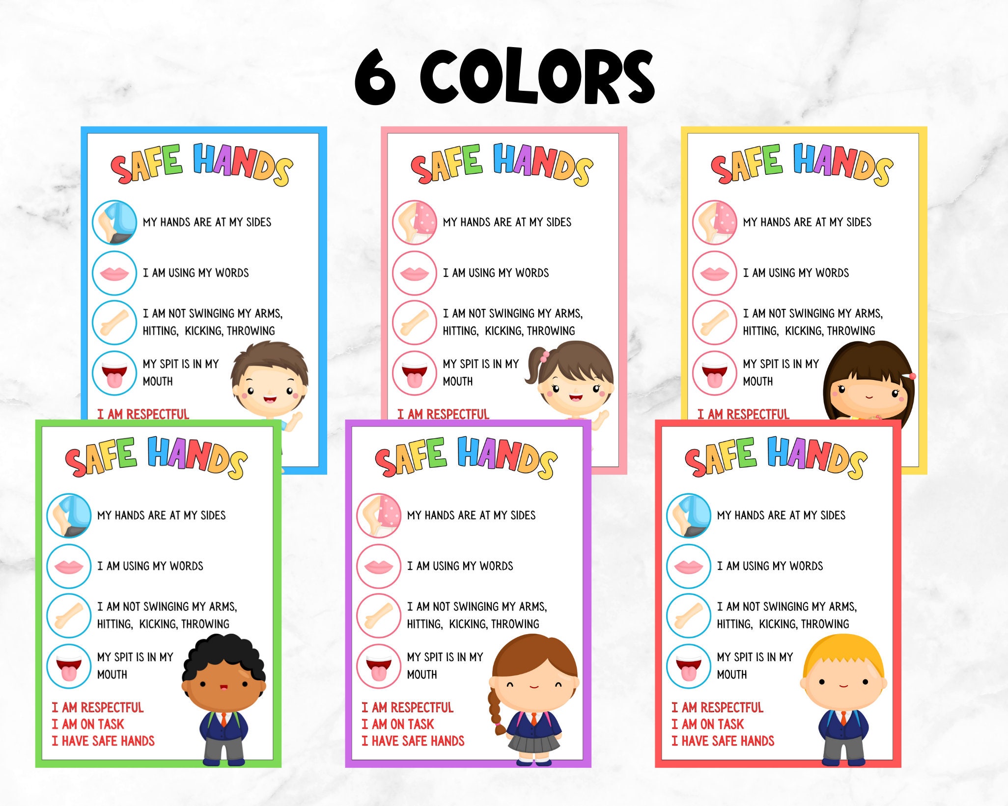 Customizable Safe Hands Poster for Behavior Management at Home and ...