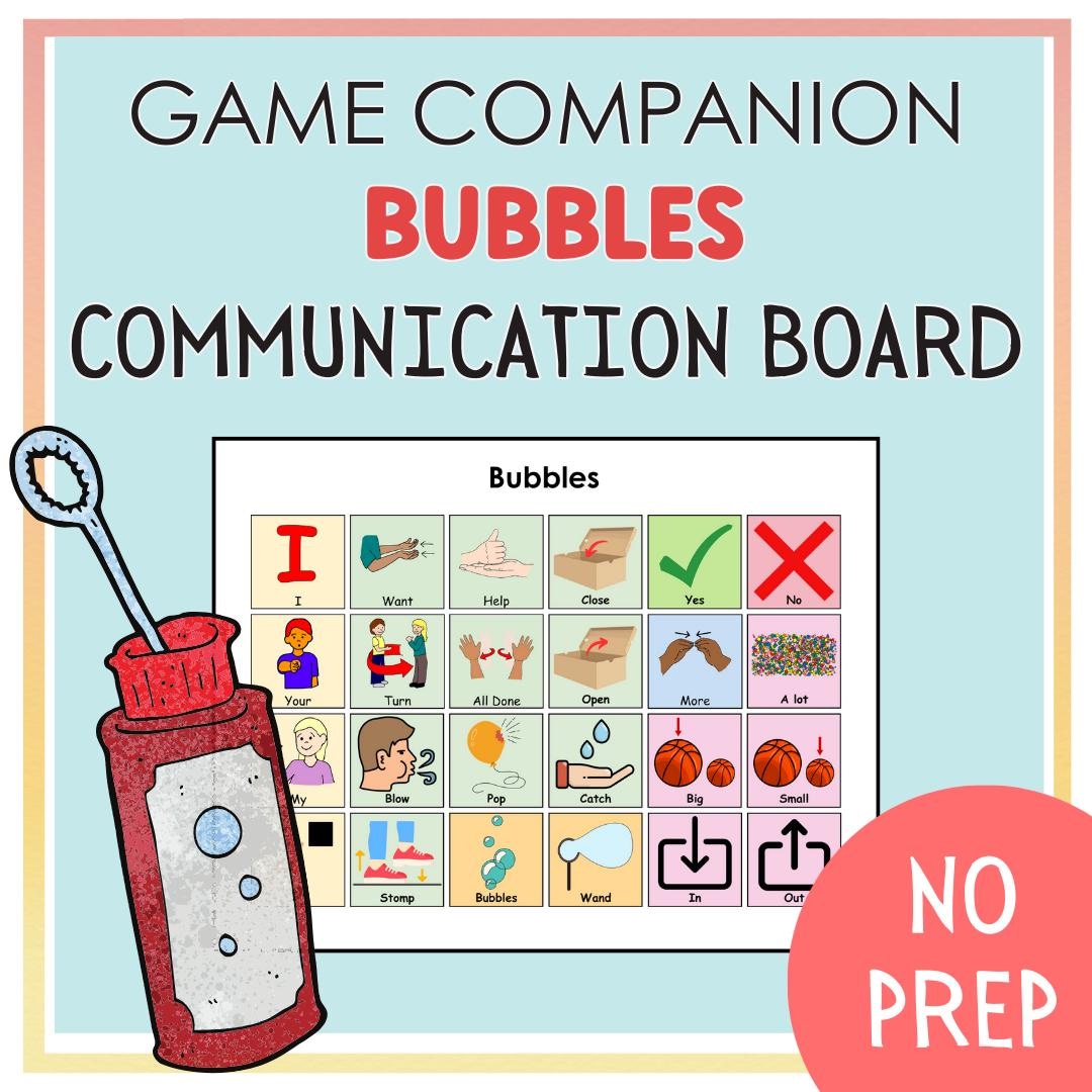 Bubbles, AAC, Communication Board, Game Companion, Speech Therapy, SDC ...