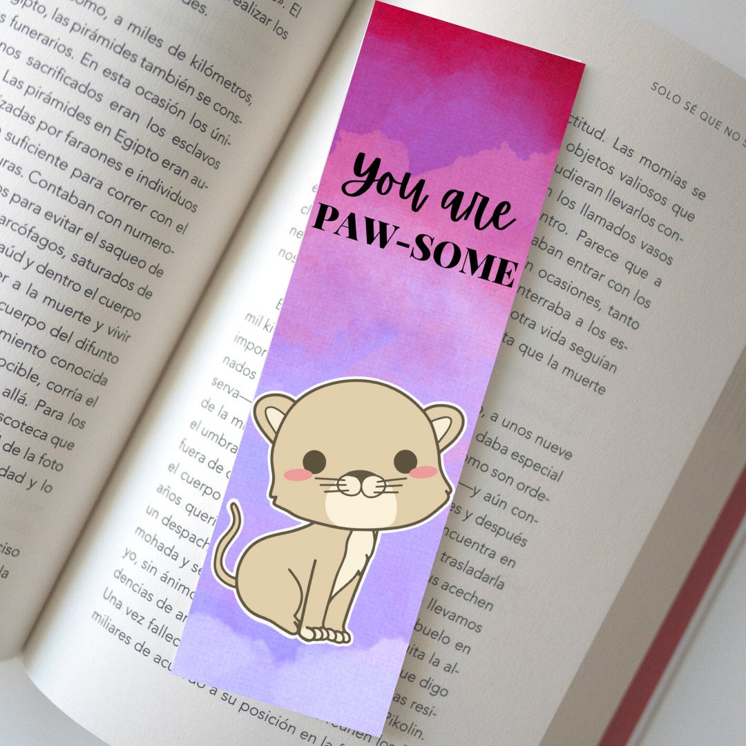 Cute Cats With Motivational Phrases Watercolor Printable Bookmarks ...