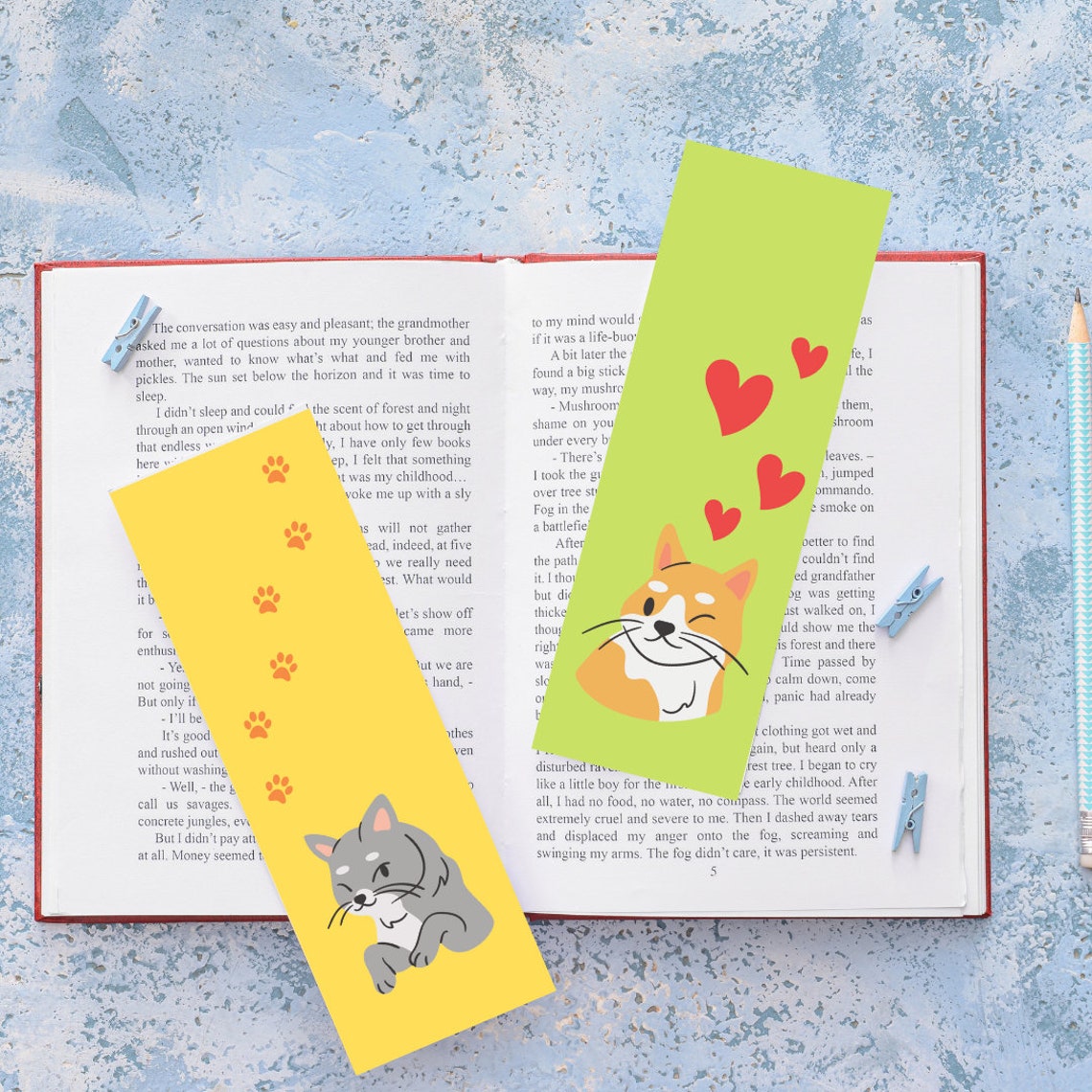 Cute Cat Bookmarks for Kids Bookmark Set, Digital Bookmarks, Printable ...
