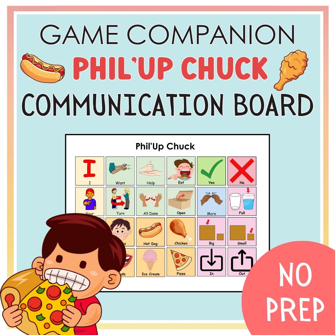 Phil'up Chuck, AAC, Communication Board, Shark Bite Companion, Speech ...