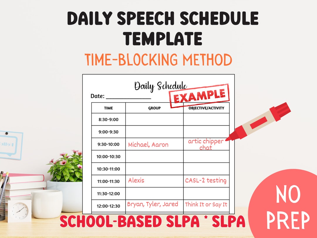 Daily Schedule Organizer, Time-blocking Method, Boost SLP and SLPA ...