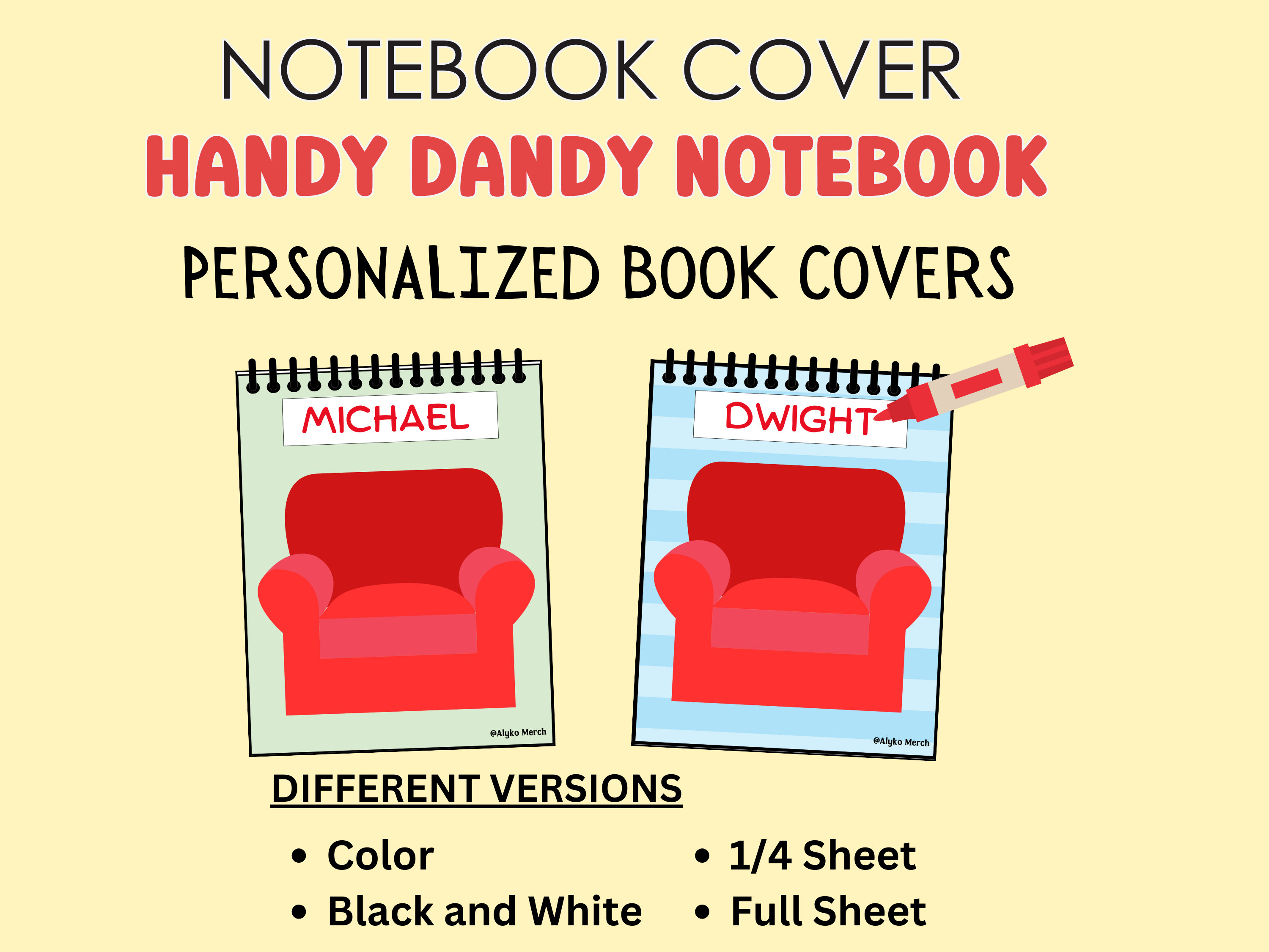 Handy Dandy Notebook, DIY Notebook Cover, Personalized Book Covers ...