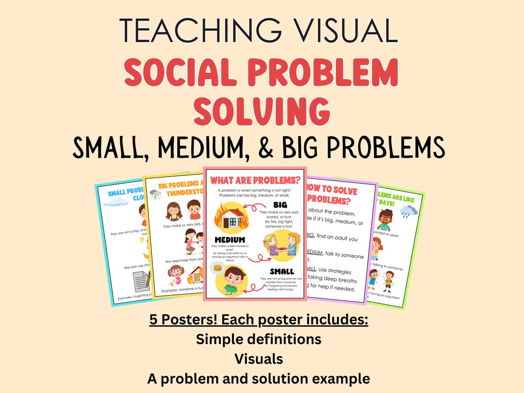 Social Problem Solving, Teaching Visual, Small, Medium, & Big Problems ...