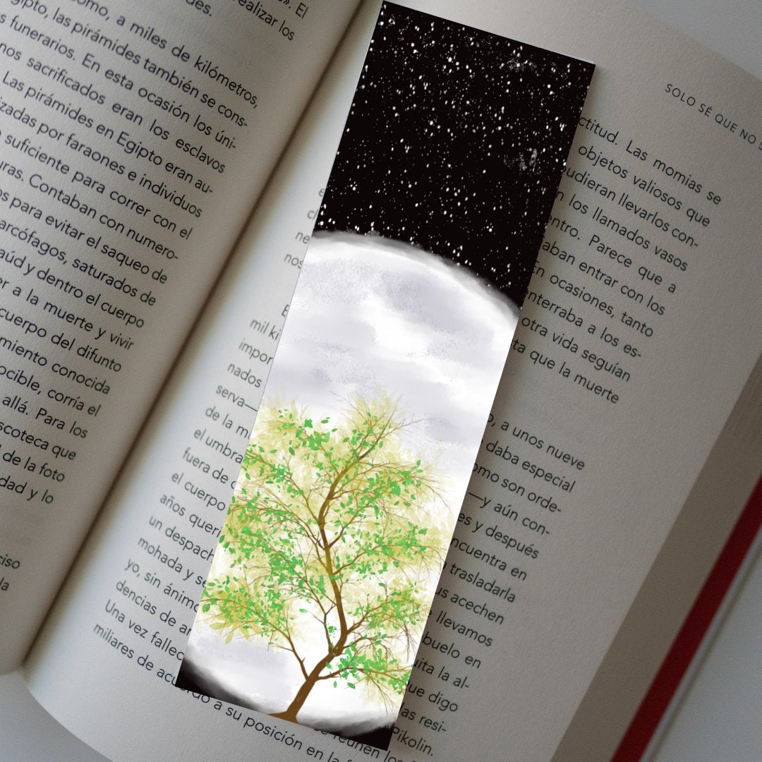 Moonlight Bookmarks Set | Floral Tree Page Markers (digital Download ...