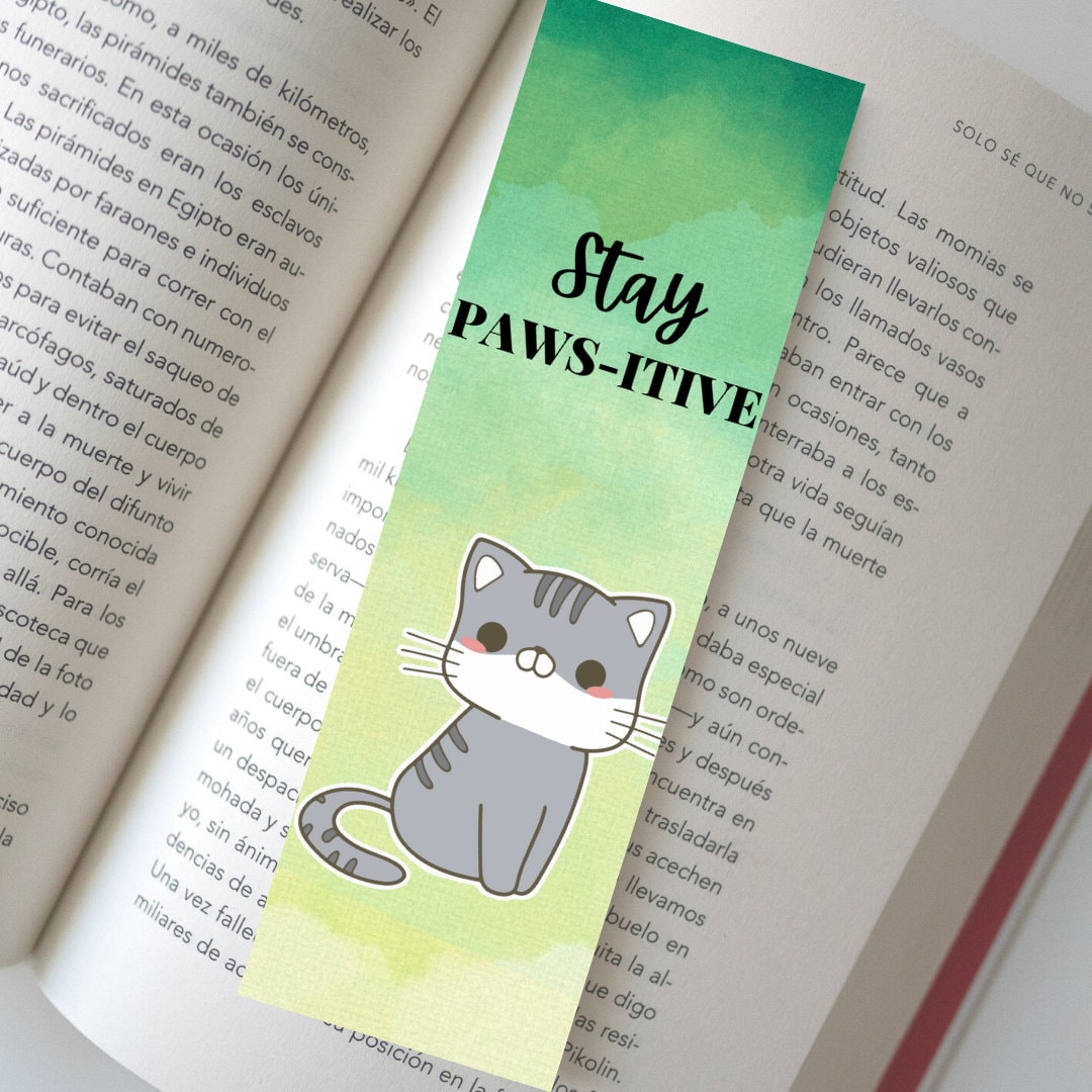 Cute Cats With Motivational Phrases Watercolor Printable Bookmarks ...