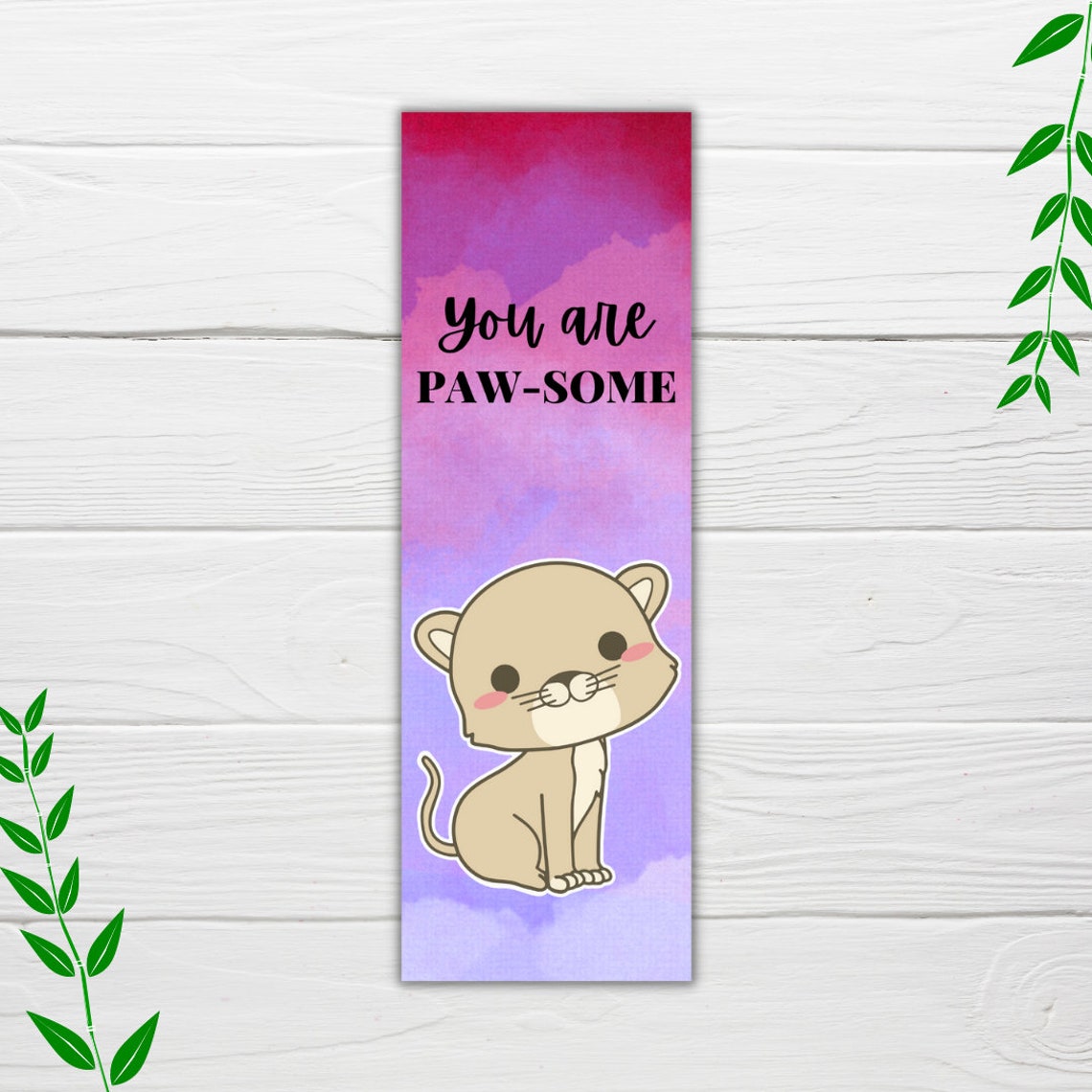 Cute Cats With Motivational Phrases Watercolor Printable Bookmarks ...