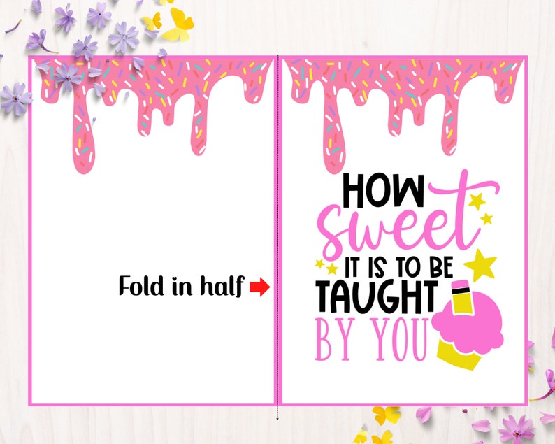 Printable Teacher Appreciation Card Foldable 5x7 - Etsy