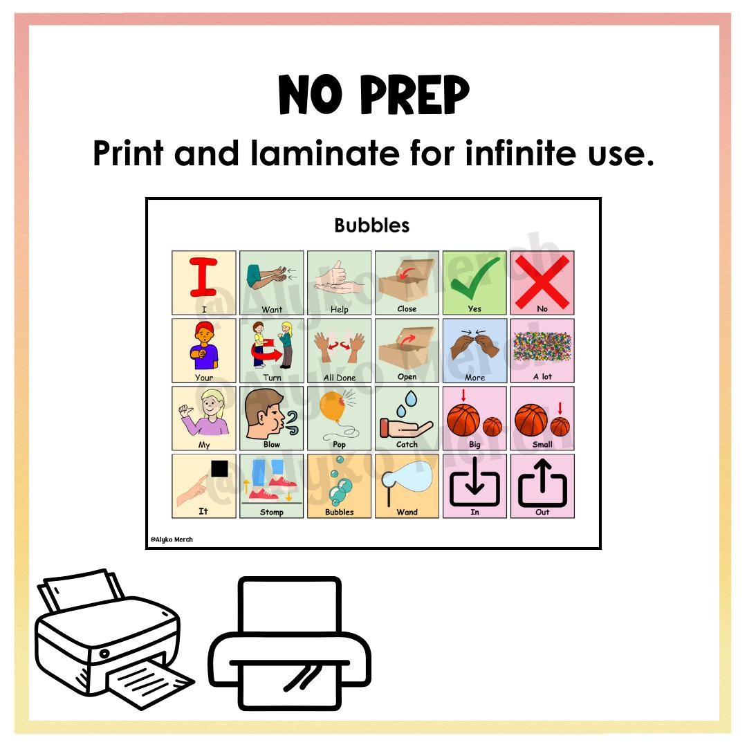 Bubbles, AAC, Communication Board, Game Companion, Speech Therapy, SDC ...