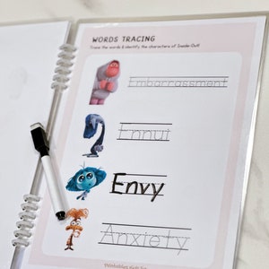 Printable - Inside-out 2 Tracing Activity Book Busy Book Quiet Book ...