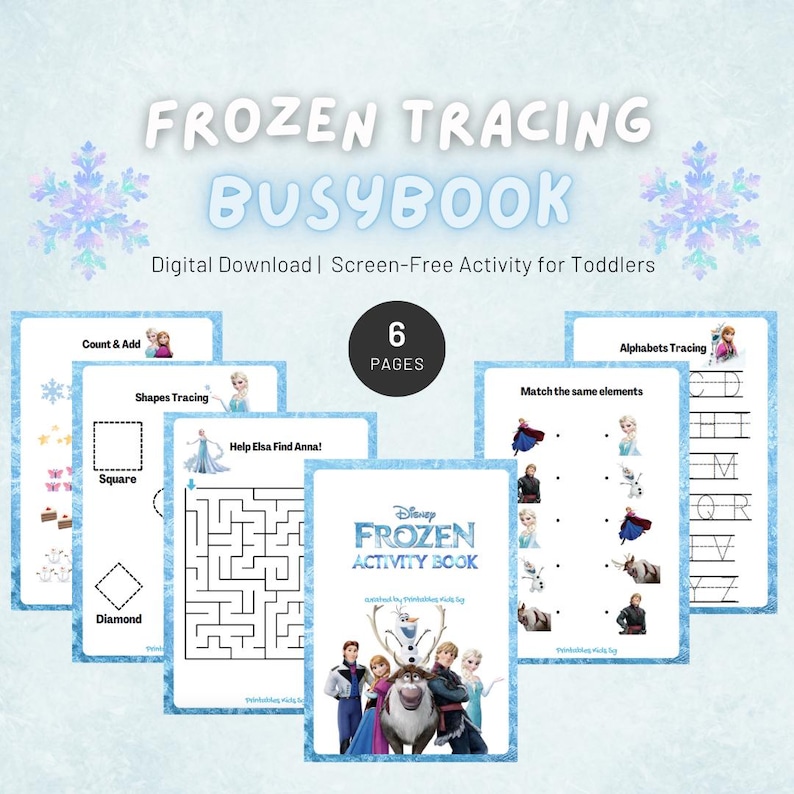 Printable - Frozen Elsa Tracing Activity Book Busy Book Printable ...