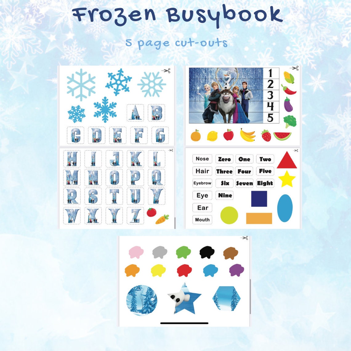 Printable Frozen Elsa Busy Book Quiet Book Printable Preschool ...