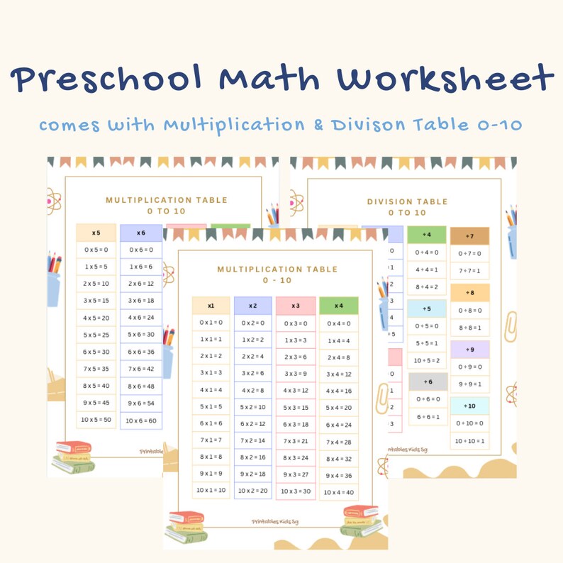 Preschool Math Busy Book Quiet Book Printable Worksheet Activity Book ...