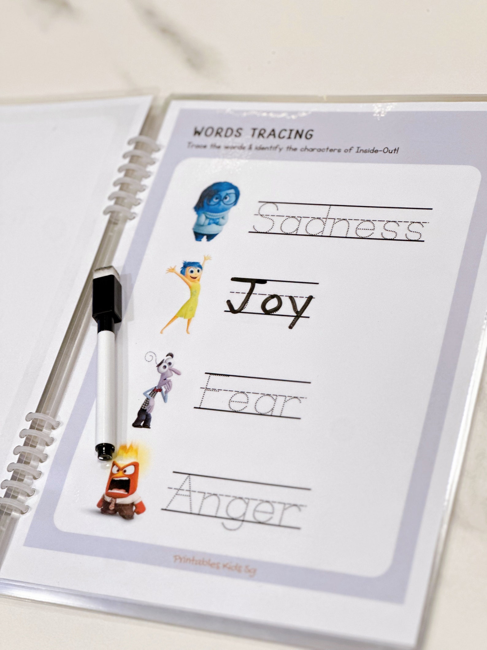 Printable - Inside-out 2 Tracing Activity Book Busy Book Quiet Book ...