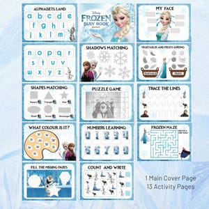 Printable - Frozen Elsa Busy Book Quiet Book Printable Preschool ...
