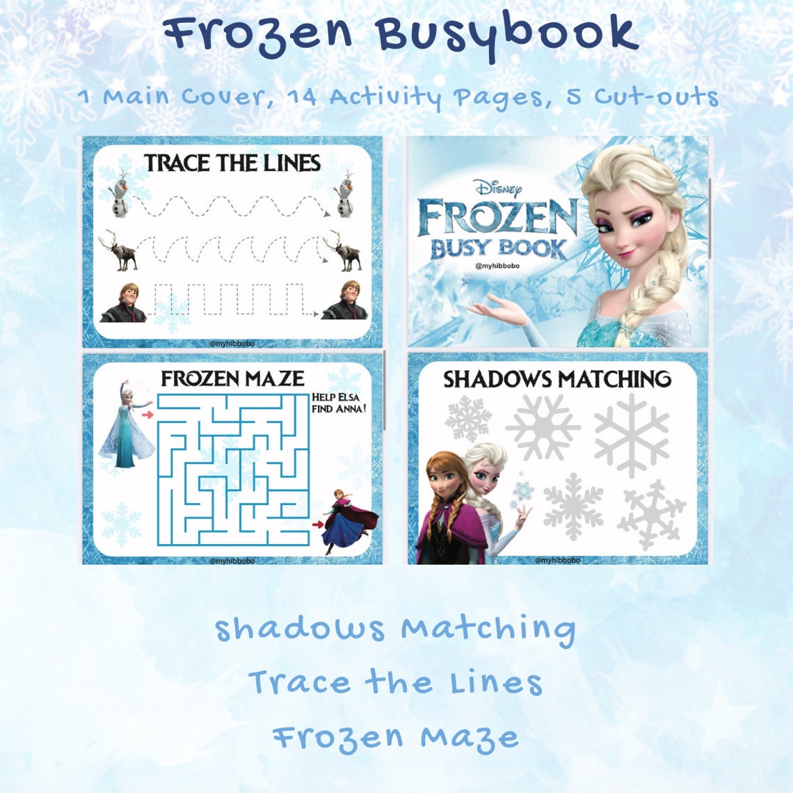 Printable - Frozen Elsa Busy Book Quiet Book Printable Preschool ...