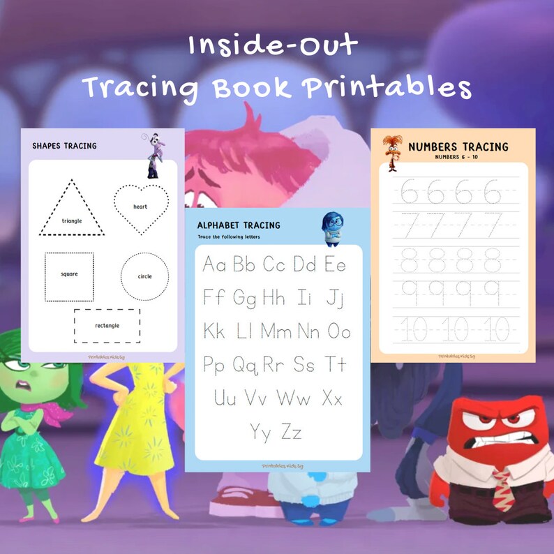 Printable - Inside-out 2 Tracing Activity Book Busy Book Quiet Book ...