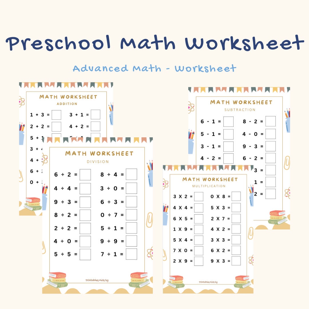Preschool Math Busy Book Quiet Book Printable Worksheet Activity Book ...
