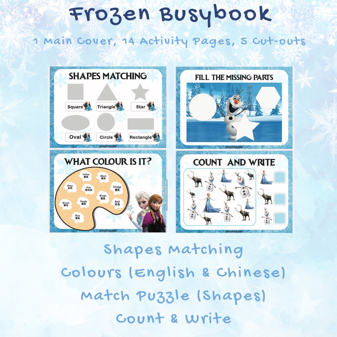 Printable - Frozen Elsa Busy Book Quiet Book Printable Preschool ...