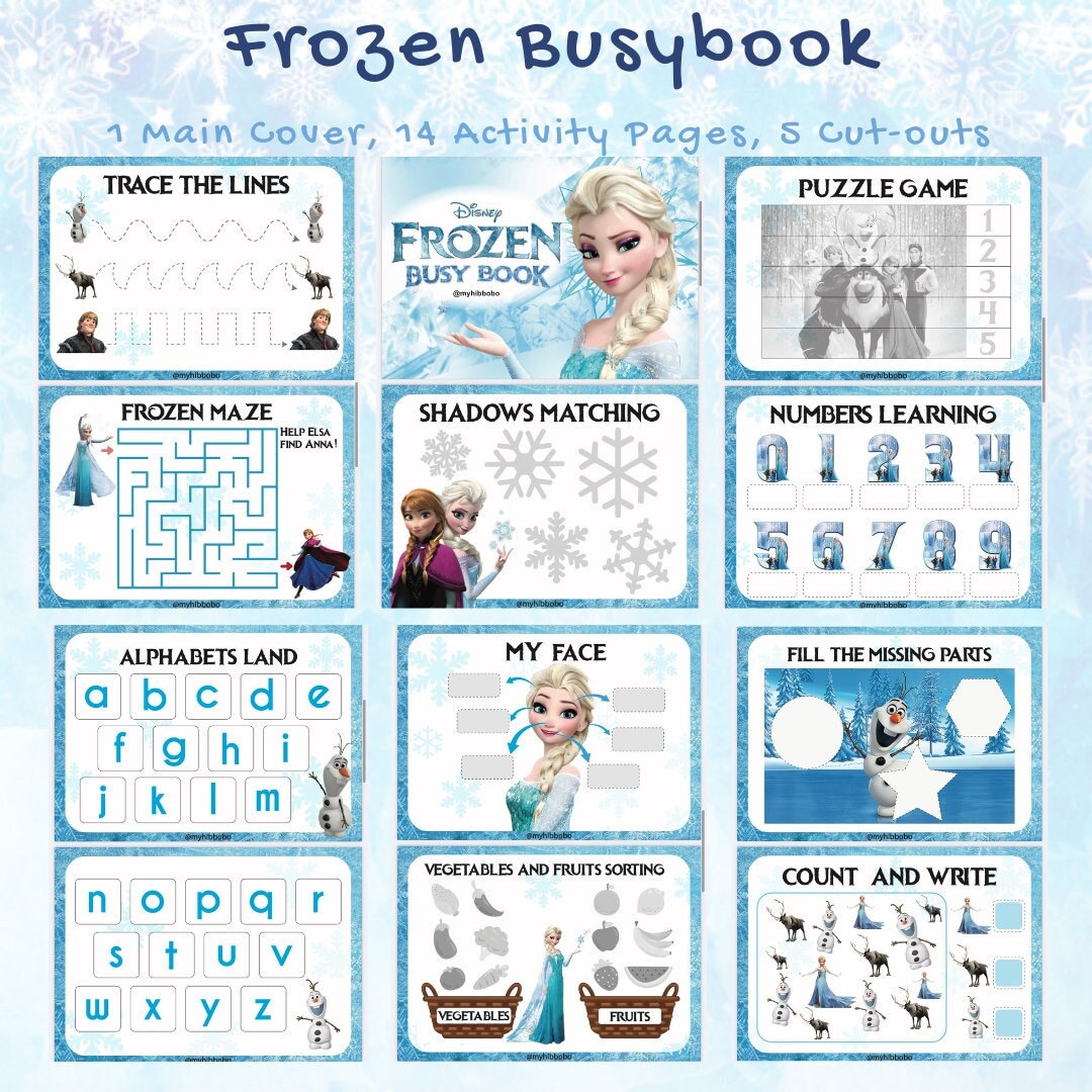 Printable - Frozen Elsa Busy Book Quiet Book Printable Preschool ...