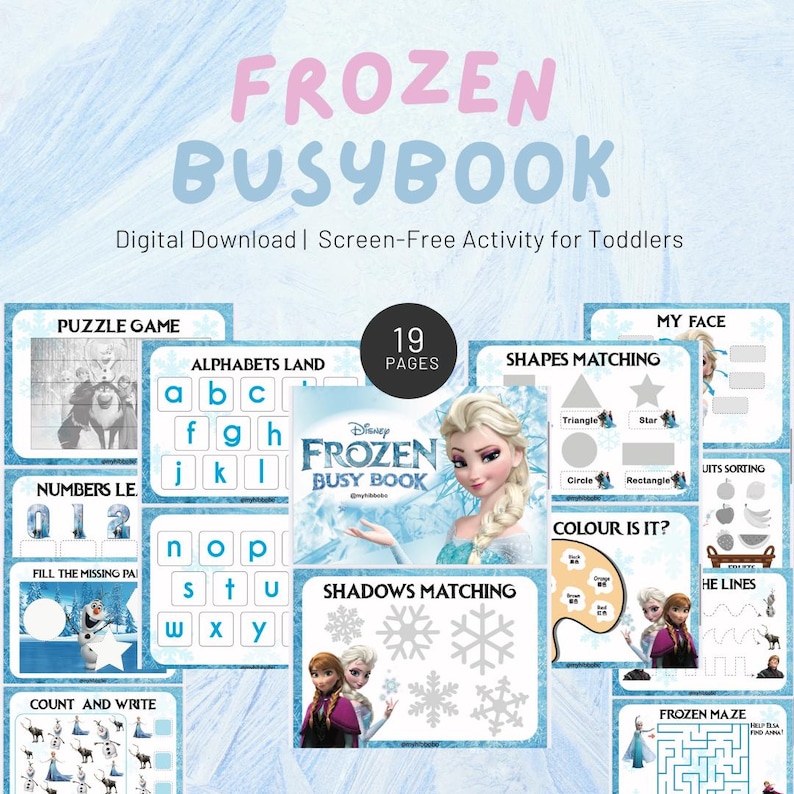 Printable - Frozen Elsa Busy Book Quiet Book Printable Preschool ...
