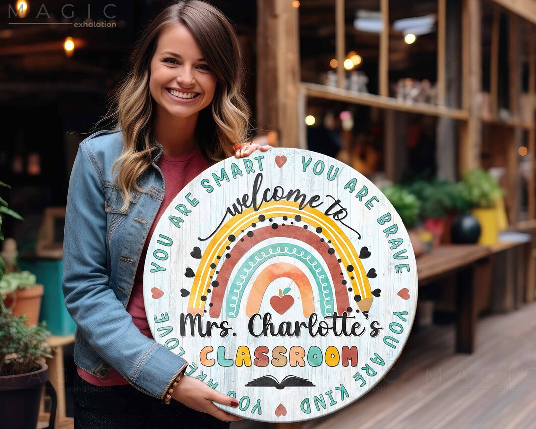 Rainbow Classroom Decor Welcome to Classroom Personalized - Etsy