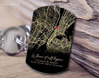 Personalized Metal Map Keychain - Etsy