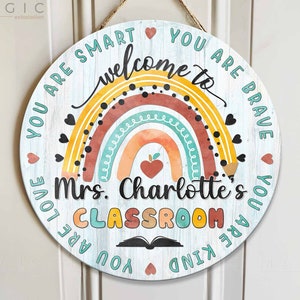 Rainbow Classroom Decor Welcome to Classroom Personalized - Etsy